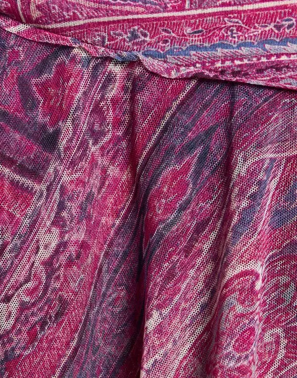 Isabel Marant Étoile Paisley Print Tulle Wrap Mini Skirt With Fringe
