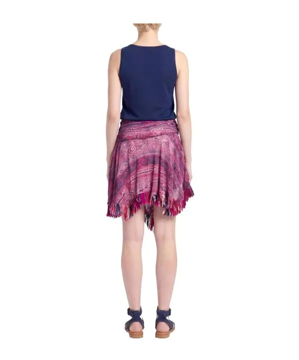 Isabel Marant Étoile Paisley Print Tulle Wrap Mini Skirt With Fringe