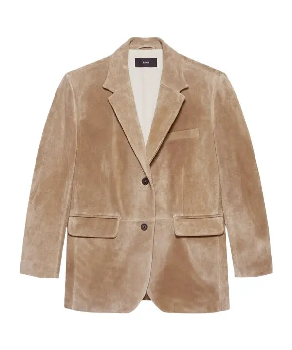 ARMA Benny Textured Suede Jacket - Nude