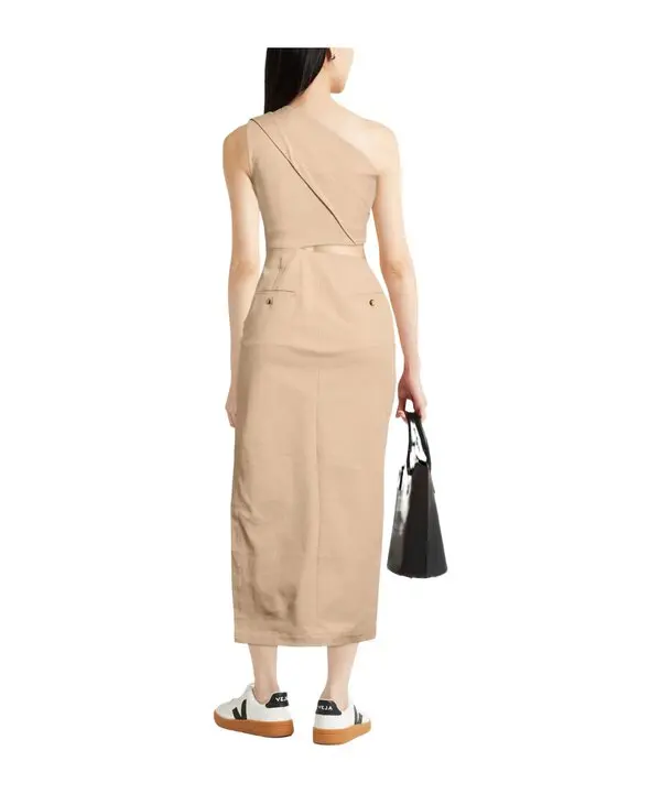 Max Mara One-shoulder Maxi Dress With Cutout And Slit