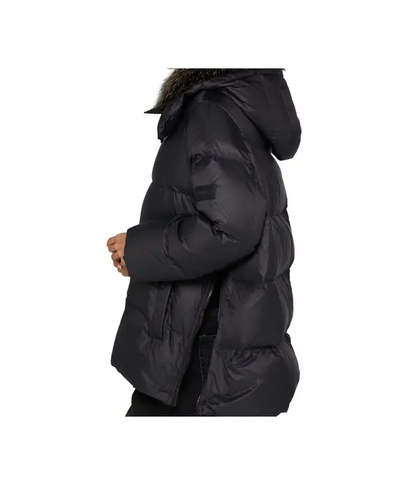 YVES SALOMON A-line Puffer Jacket With Fox Fur Collar