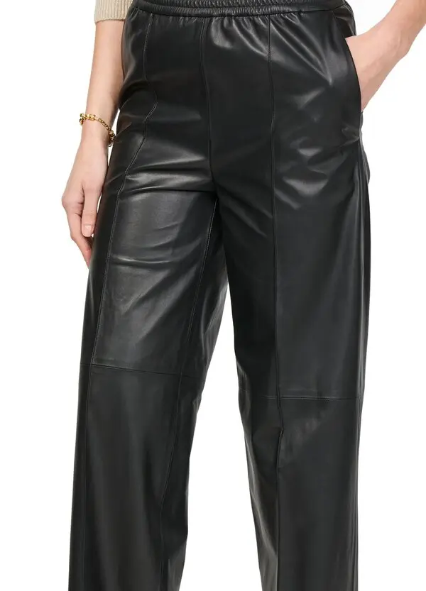 YVES SALOMON Elastic Waist Straight Leg Trousers