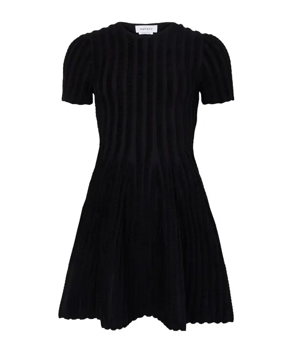 Alexander McQueen Asymmetrical Mini Dress - Black