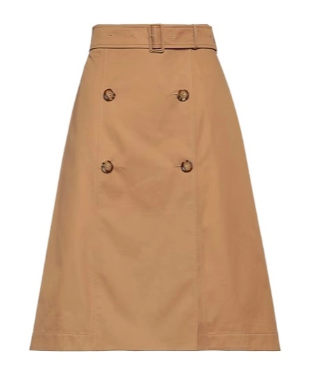 Burberry Gabardine Flared Skirt With Belt Detail