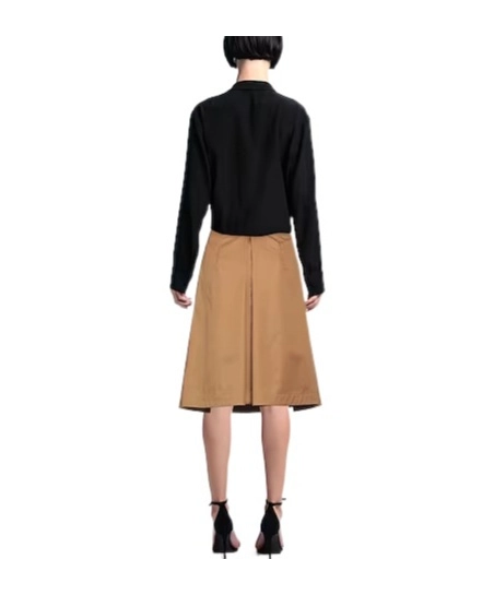 Burberry Gabardine Flared Skirt With Belt Detail