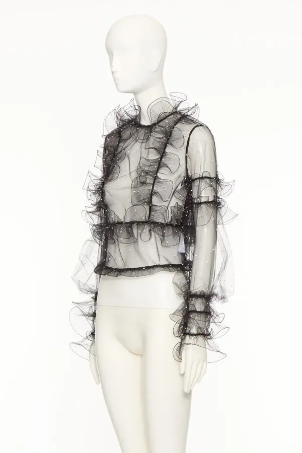 Valentino Garavani Long Sleeve Blouse With Ruffled Design