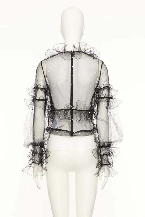 Valentino Garavani Long Sleeve Blouse With Ruffled Design
