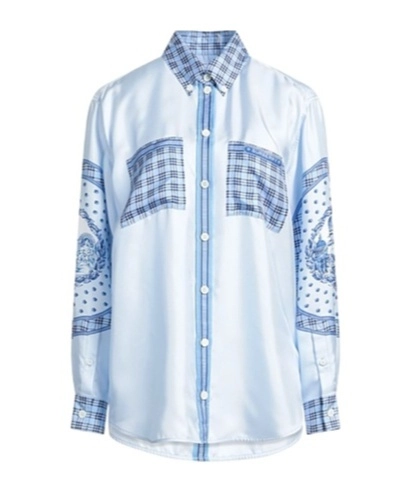 Burberry Two-tone Satin Shirt - Blue