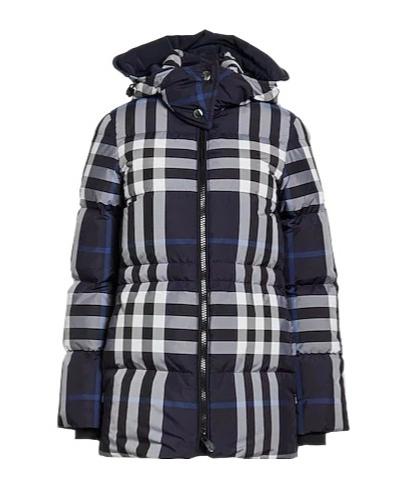 Burberry Plaid Down Jacket - Blue