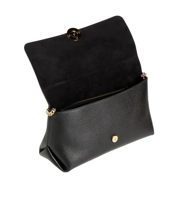 Burberry Medium Flap Bag In Pebbled Leather