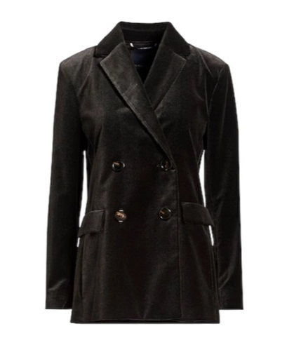 Max Mara Double-breasted Corduroy Blazer - Black
