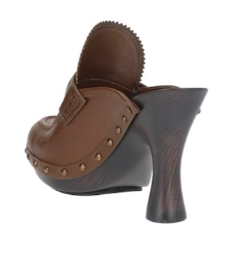 Burberry Leather Mules With Wooden Heel