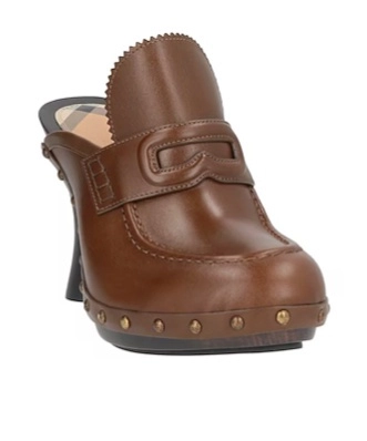 Burberry Leather Mules With Wooden Heel