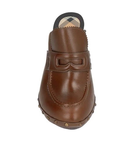 Burberry Leather Mules With Wooden Heel