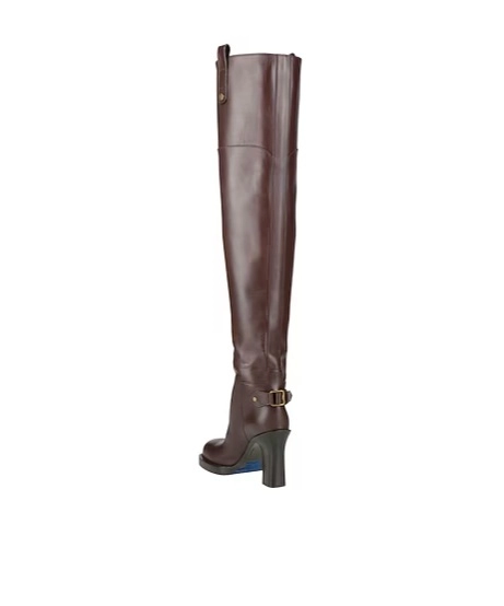Burberry Round Toe Leather Over-the-knee Boots