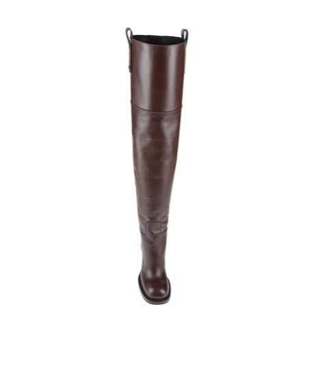 Burberry Round Toe Leather Over-the-knee Boots