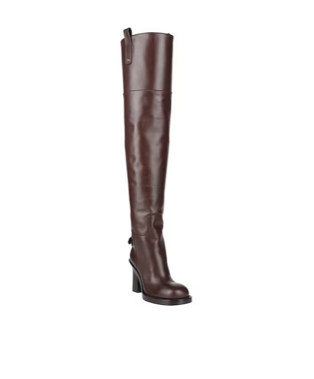 Burberry Round Toe Leather Over-the-knee Boots