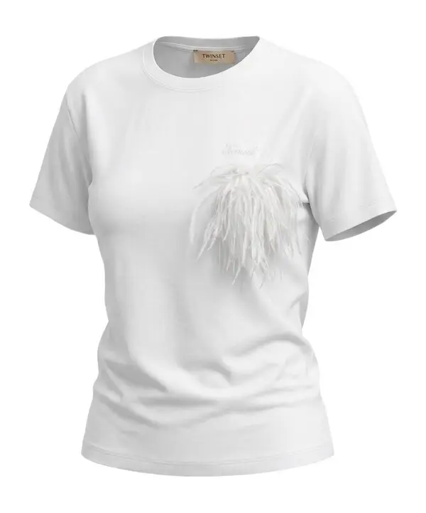 TWINSET Feather-embellished T-shirt - No