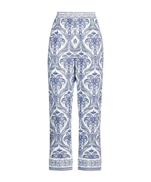 Farm Rio Paisley Print Straight-leg Trousers - Blue