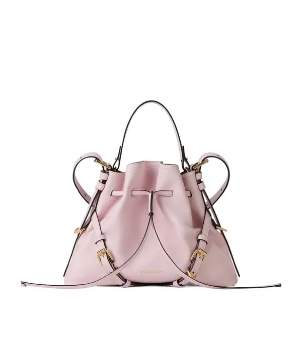 Givenchy Small Voyou Bucket Bag In Shiny Leather - Light Pink
