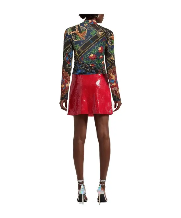 Farm Rio Printed Mock Neck Top