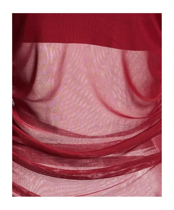 Farm Rio Solid Mesh Mock Neck Top