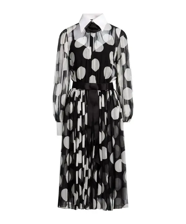 Dolce & Gabbana Polka Dot Chiffon Dress - Black