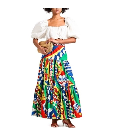Dolce & Gabbana Multicolor Printed Flared Skirt