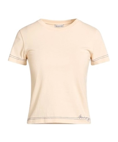 Burberry Short-sleeve Crewneck T-shirt With Appliqués - Beige