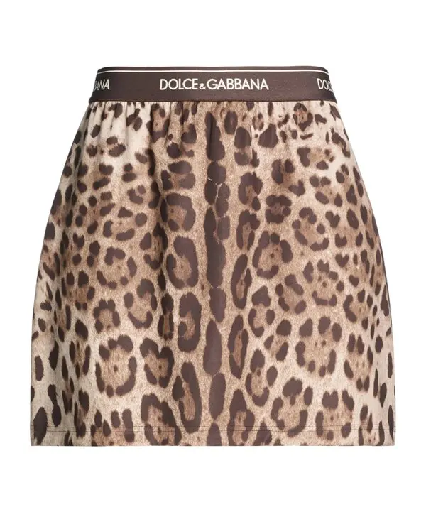 Dolce & Gabbana Leopard Print Flared Skirt - Brown