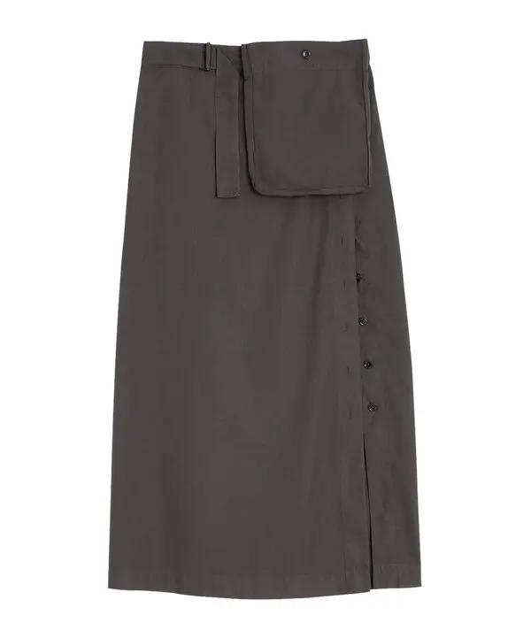 LEMAIRE Maxi Straight Skirt With Belted Waist - Brown