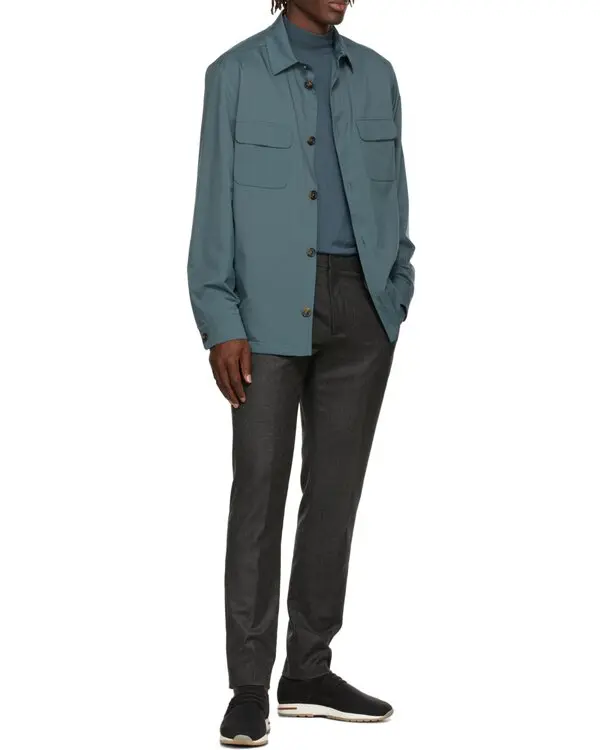Loro Piana Logo Mid-waist Straight Casual Pants