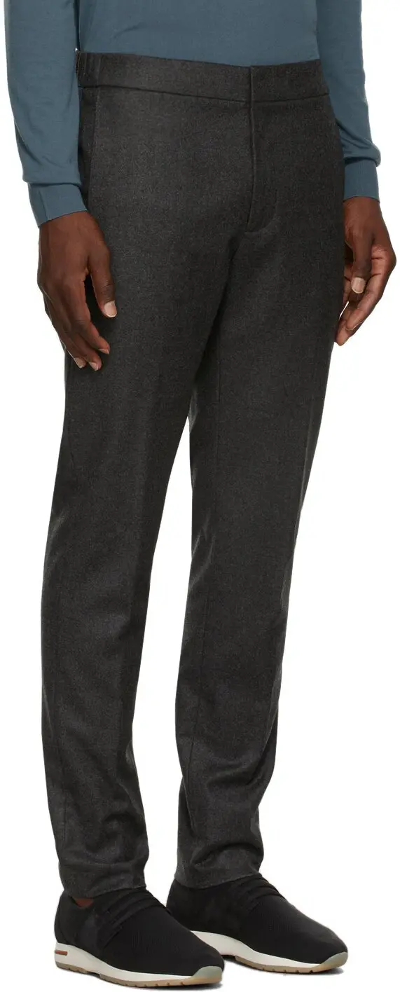 Loro Piana Logo Mid-waist Straight Casual Pants