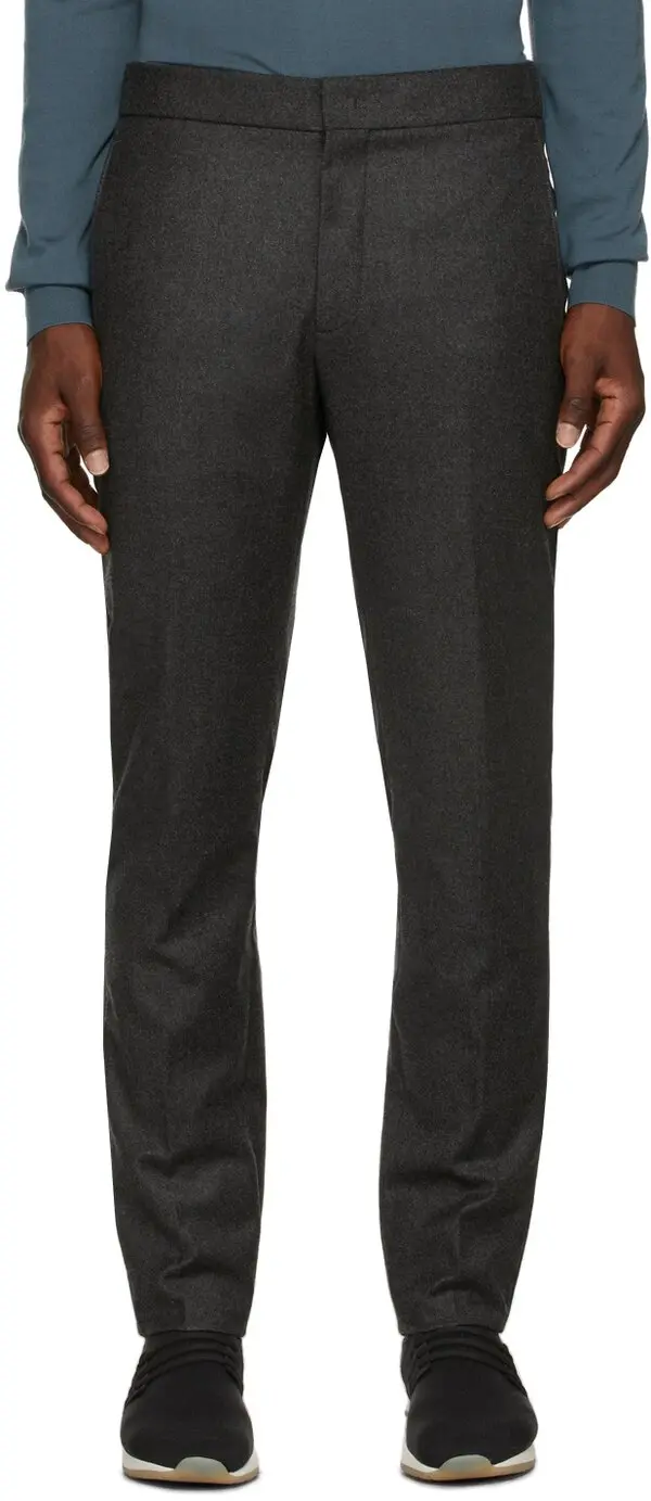 Loro Piana Logo Mid-waist Straight Casual Pants