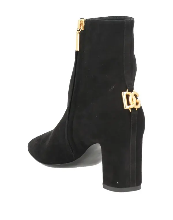 Dolce & Gabbana Suede Ankle Boots With Geometric Heel