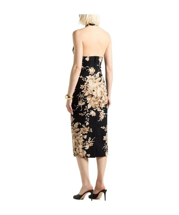 Dolce & Gabbana Floral Print Halterneck Sheath Dress