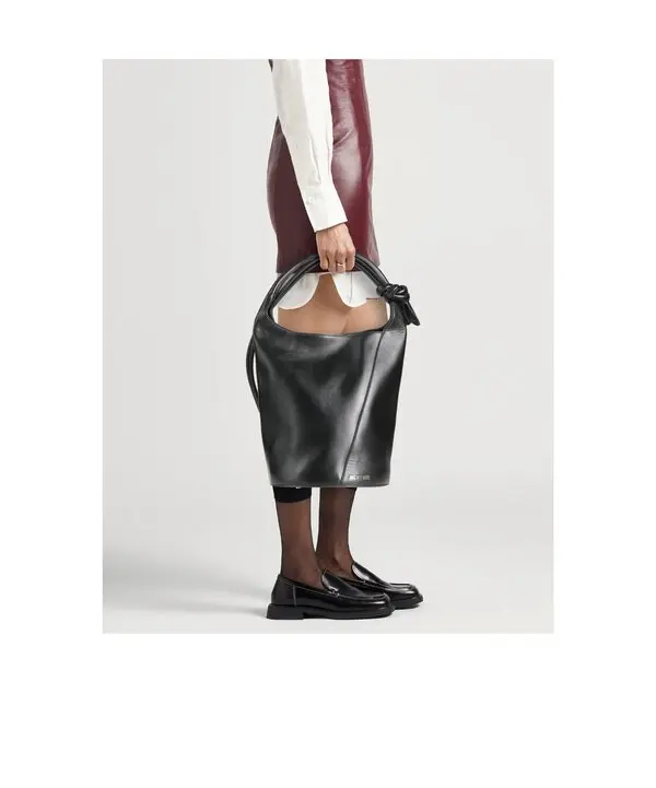 Jacquemus Leather Bucket Bag With Knot Detail