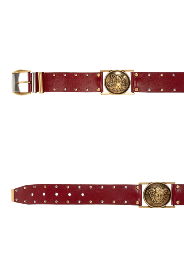 Versace Leather Belt With Studs