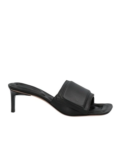Jacquemus Simple Leather Slippers - Black