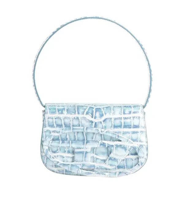 DIESEL® Casual Crocodile Print Mini Bag - Blue