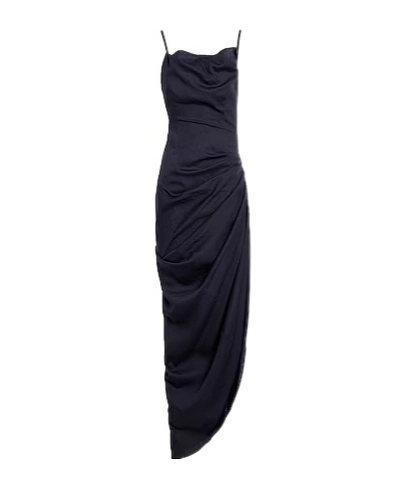 Jacquemus Sleeveless Deep Neckline Gathered Dress - Blue