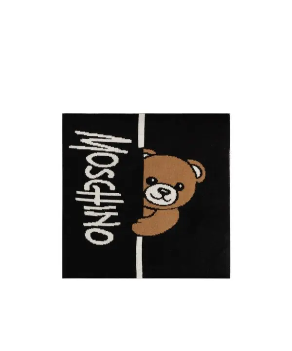 Moschino Teddy Bear Intarsia Scarf - Black