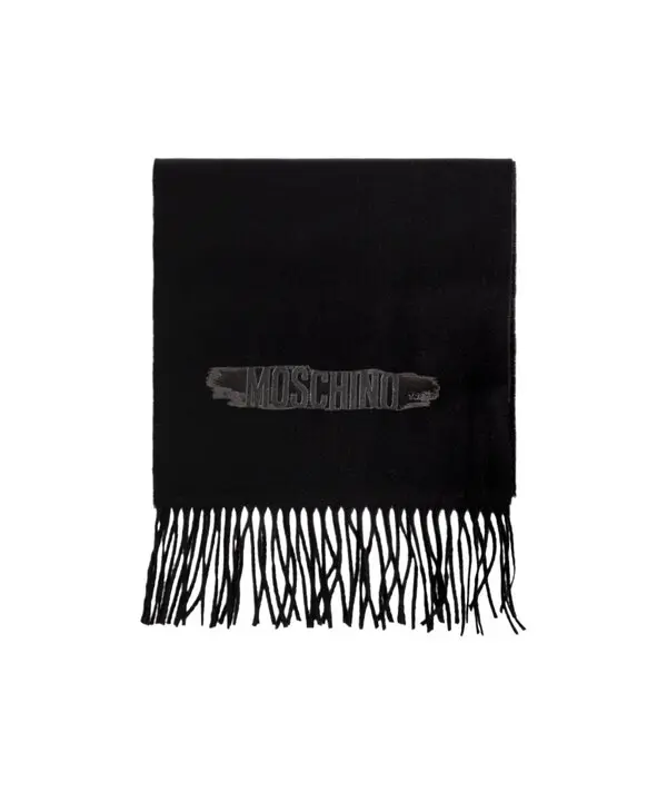 Moschino Fringe Scarf - Black