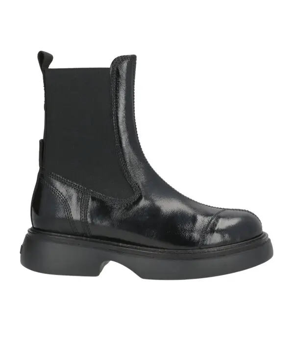 GANNI Solid Color Ankle Boots - Black