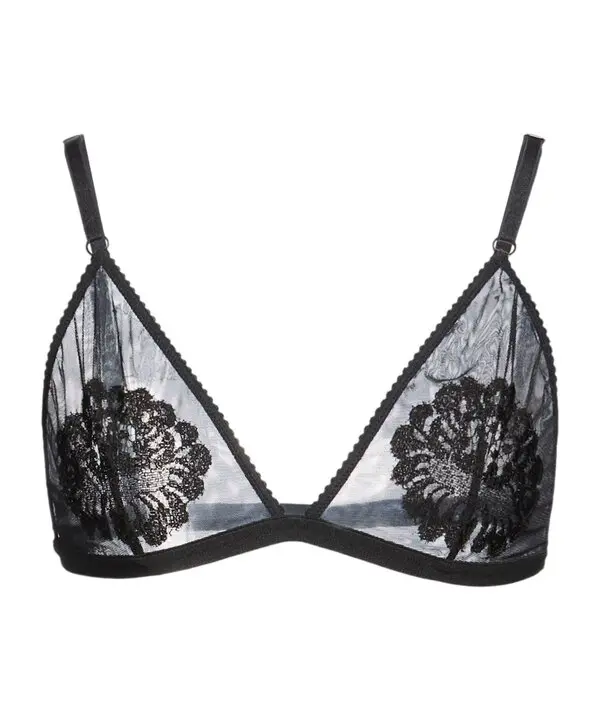 Dolce & Gabbana Soft Lace Triangle Bra - Black