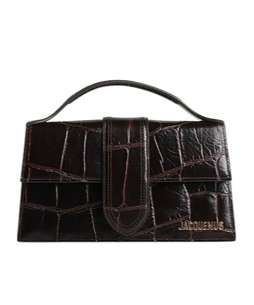 Jacquemus Medium-sized Crocodile Pattern Leather Bag - Black