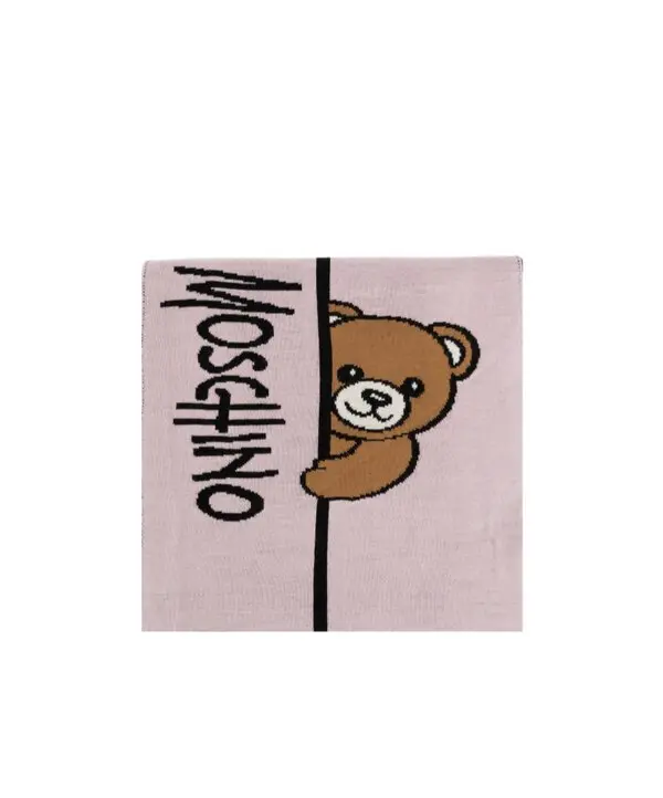 Moschino Teddy Bear Intarsia Scarf - Pink