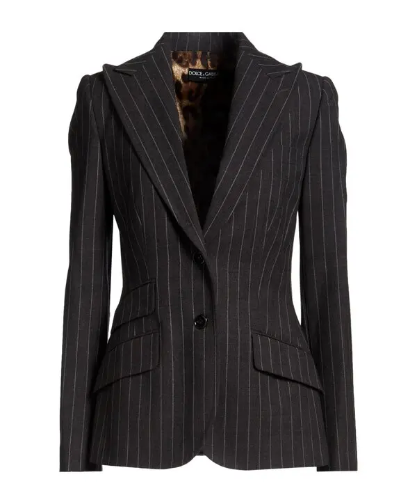 Dolce & Gabbana Striped Blazer - Charcoal-grey