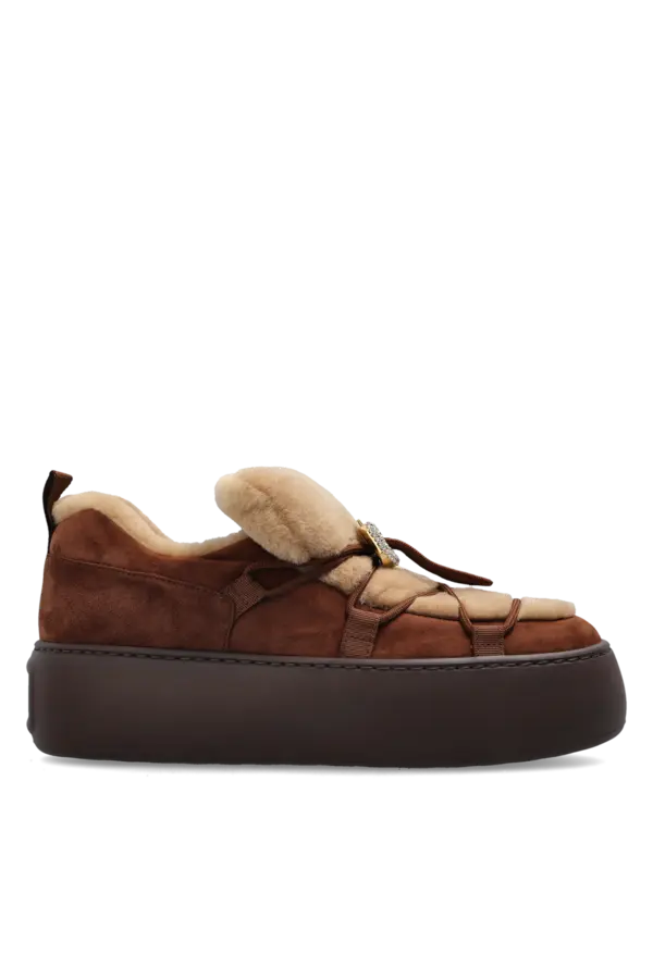 ROGER VIVIER Suede Platform Shoes - Brown