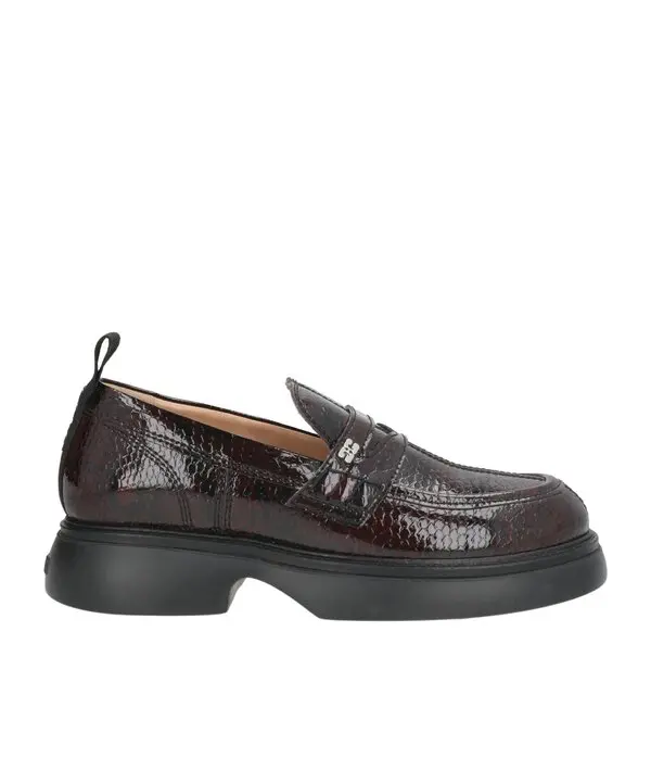GANNI Solid Color Loafers - Dark Brown